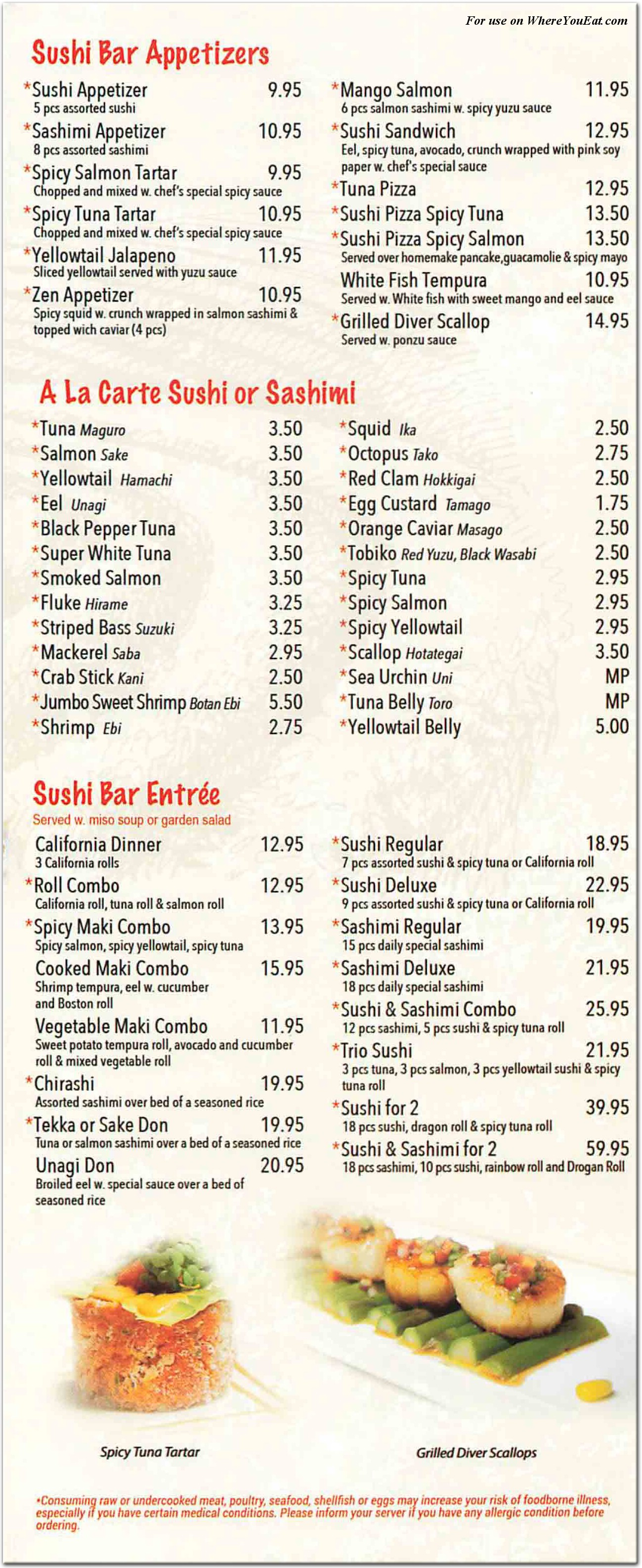 Zen Fusion Cuisine Restaurant in Queens / Menus & Photos