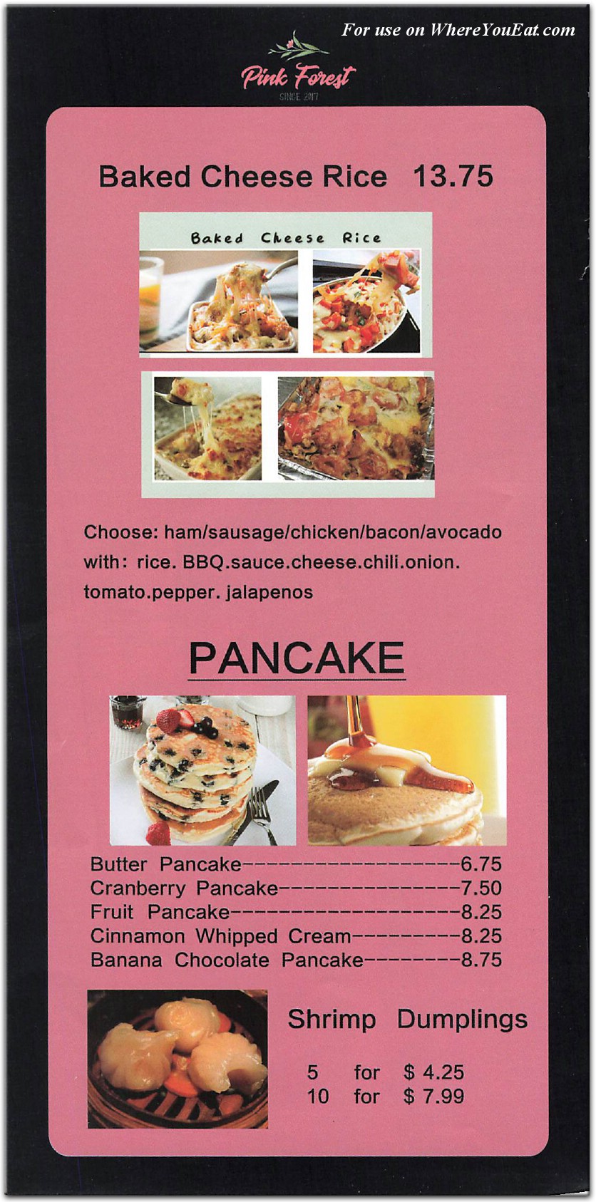 Pink Forest Restaurant in Queens / Menus & Photos