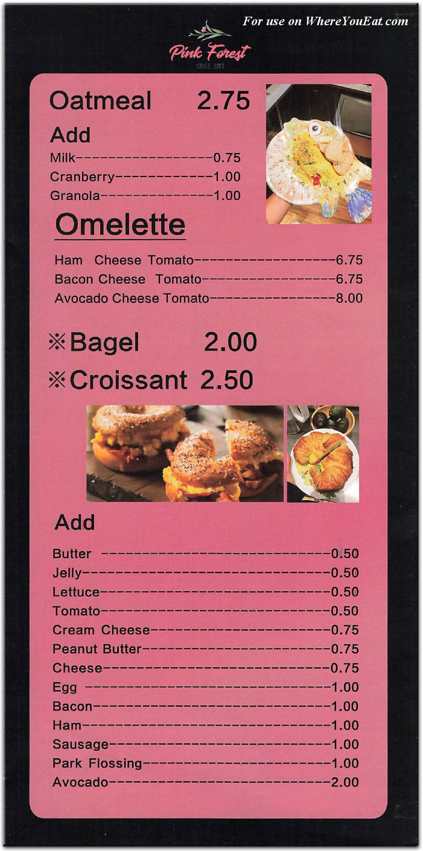 Pink Forest Restaurant in Queens / Menus & Photos