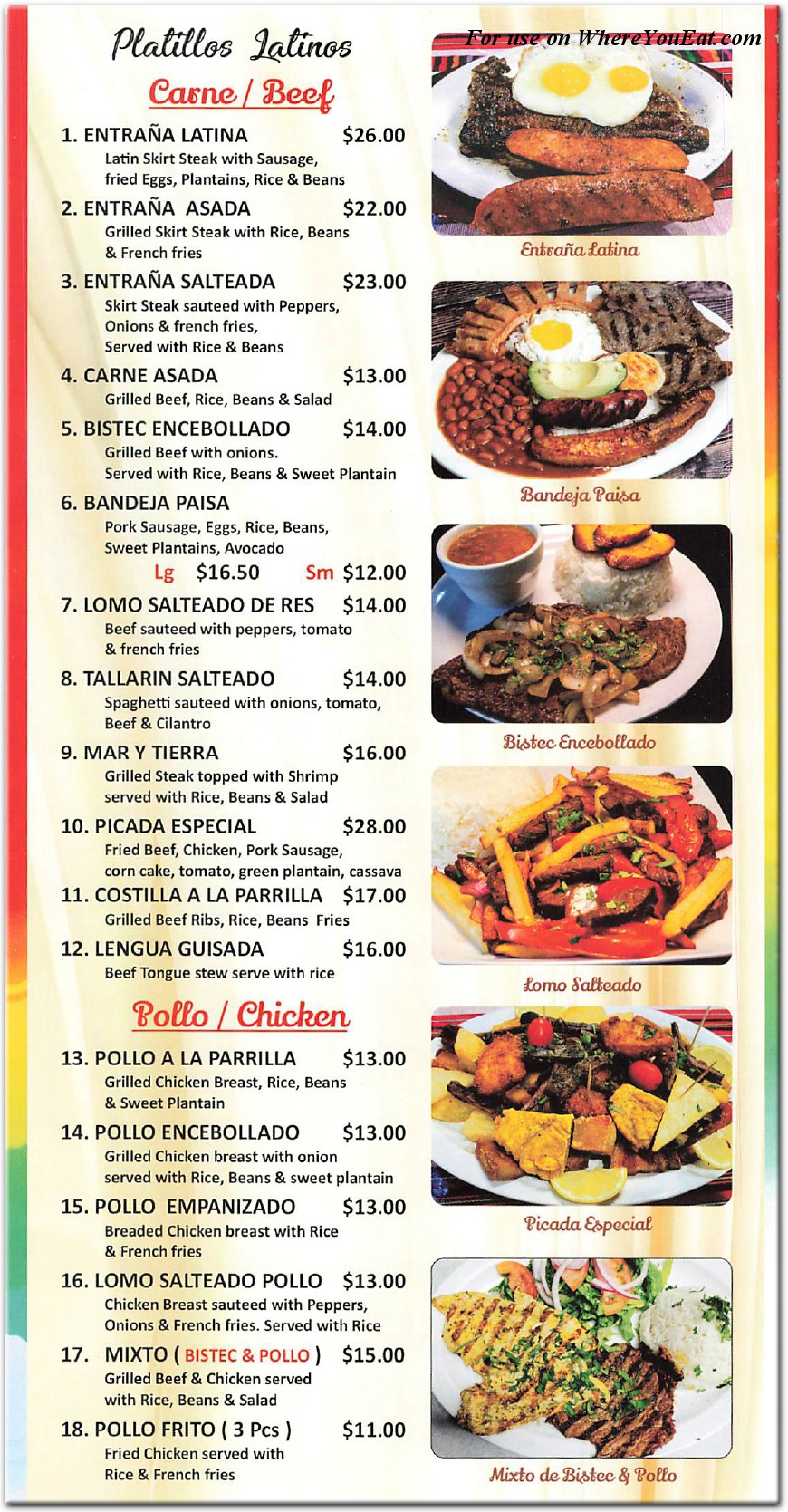 Sabores Latinos Restaurant & Bakery Restaurant in Queens / Menus & Photos