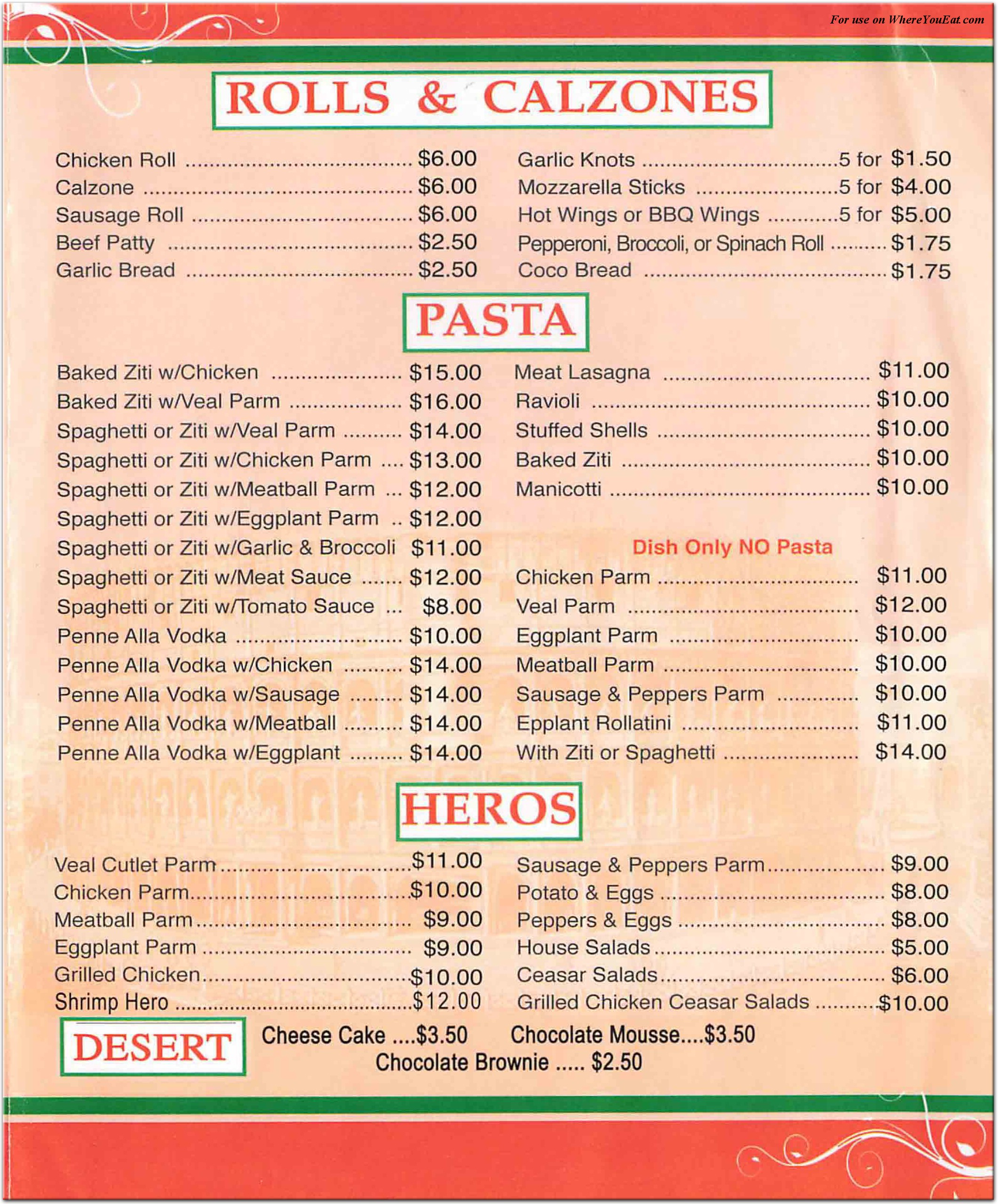 Sal's Pizzeria Restaurant in Queens / Menus & Photos
