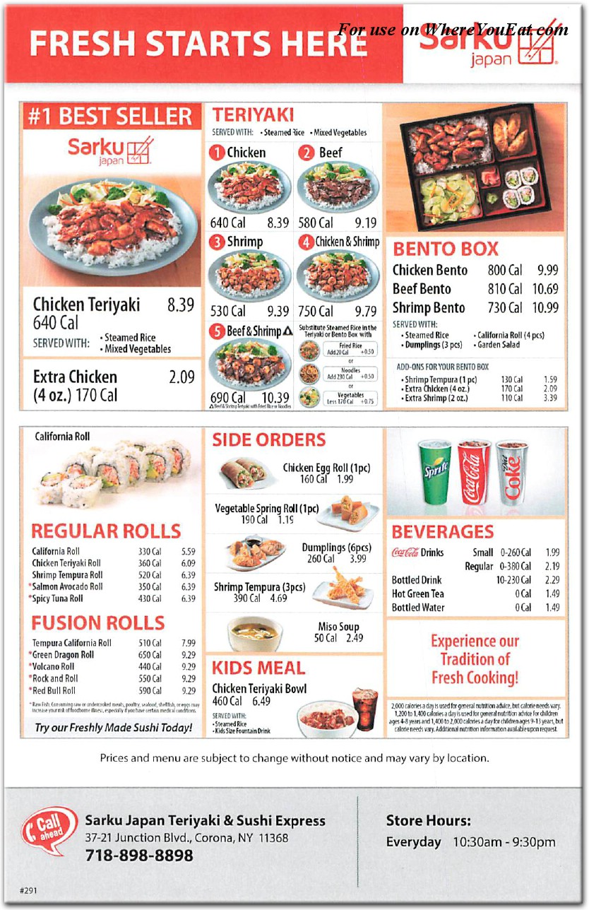 SARKU Restaurant in Queens / Menus & Photos