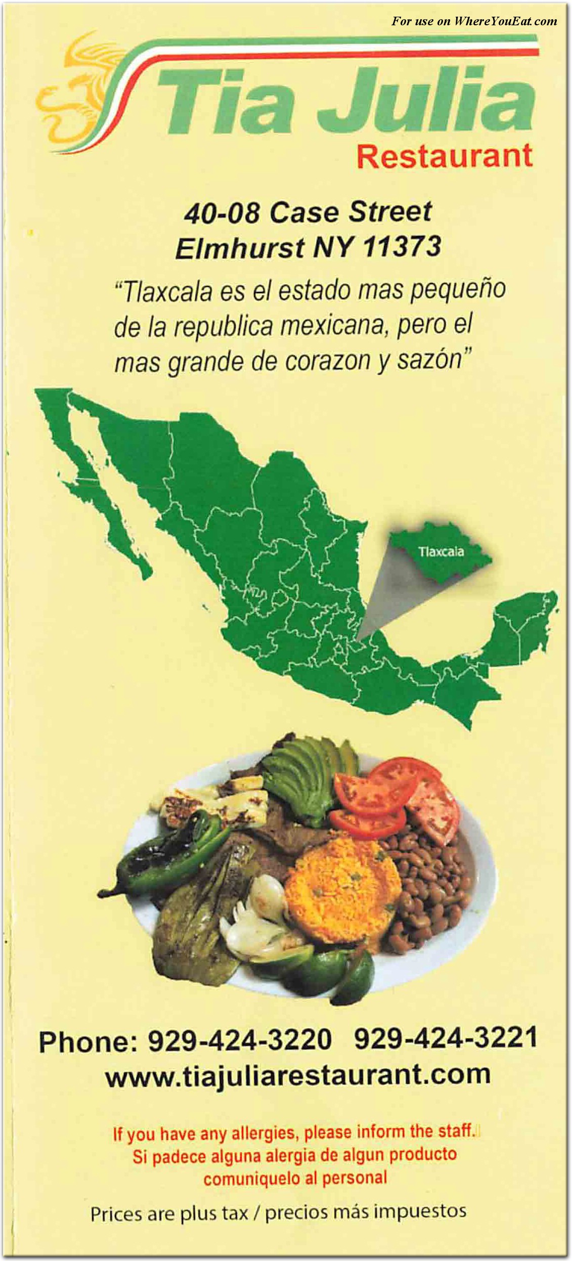 Tia Julia Restaurant in Queens / Menus & Photos