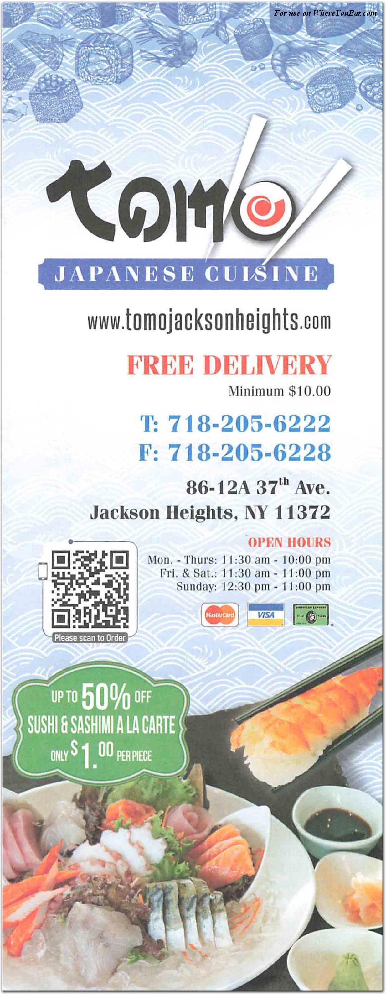 Tomo Restaurant in Queens / Menus & Photos