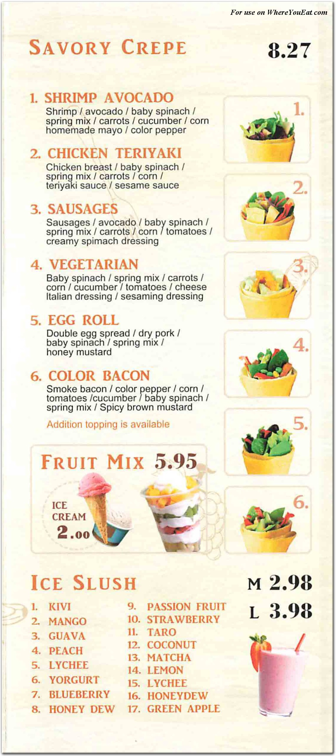 Tornado Crepe Restaurant in Queens / Menus & Photos