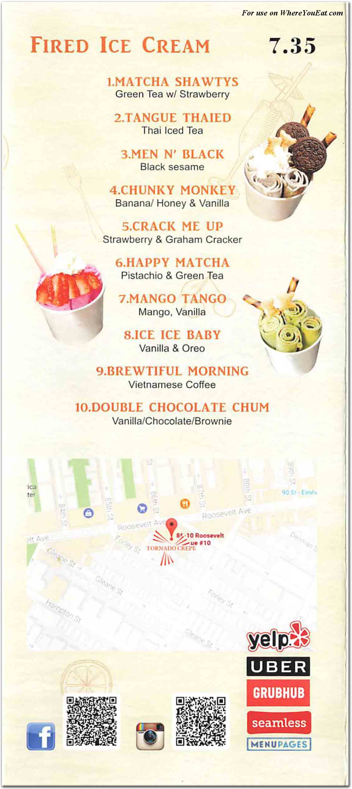 Tornado Crepe Restaurant in Queens / Menus & Photos