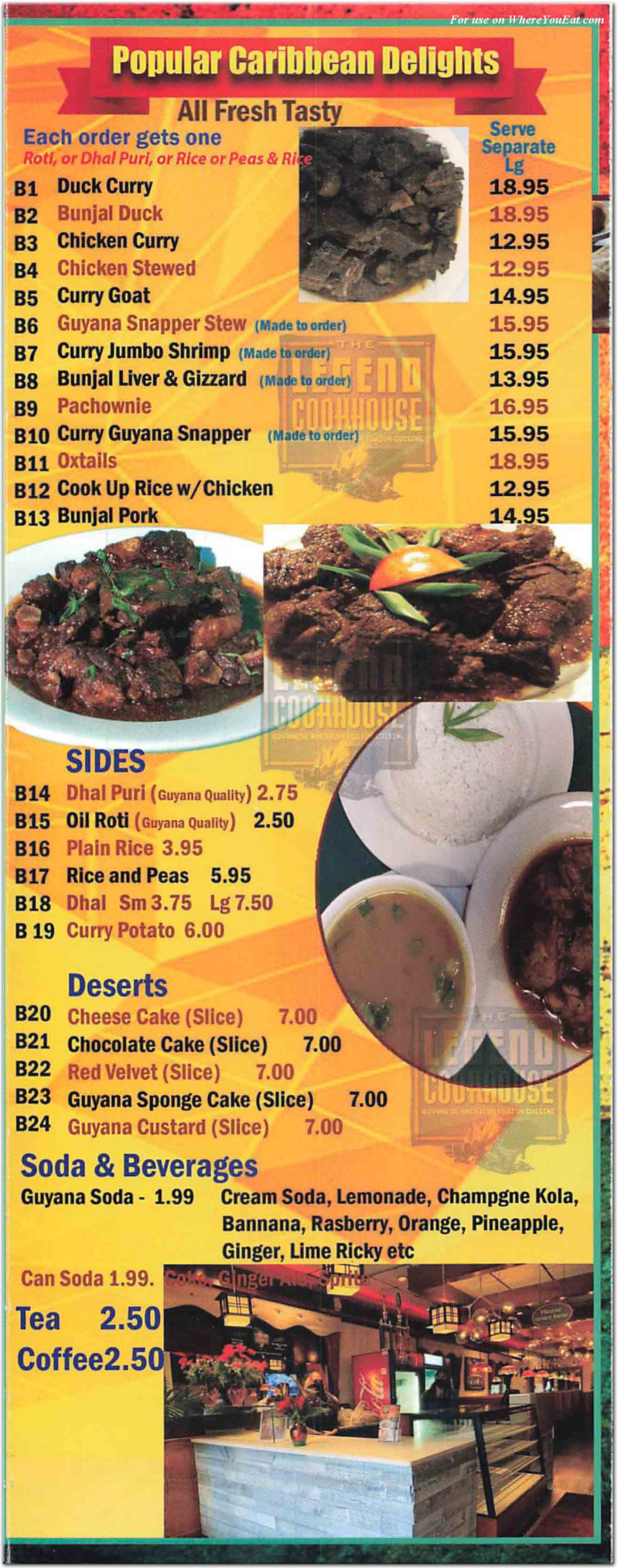 Legend Cookhouse Restaurant in Queens / Menus & Photos