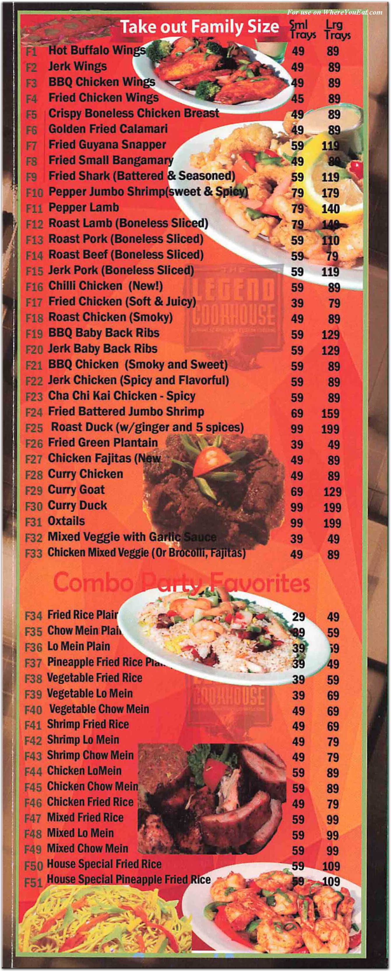 Legend Cookhouse Restaurant in Queens / Menus & Photos