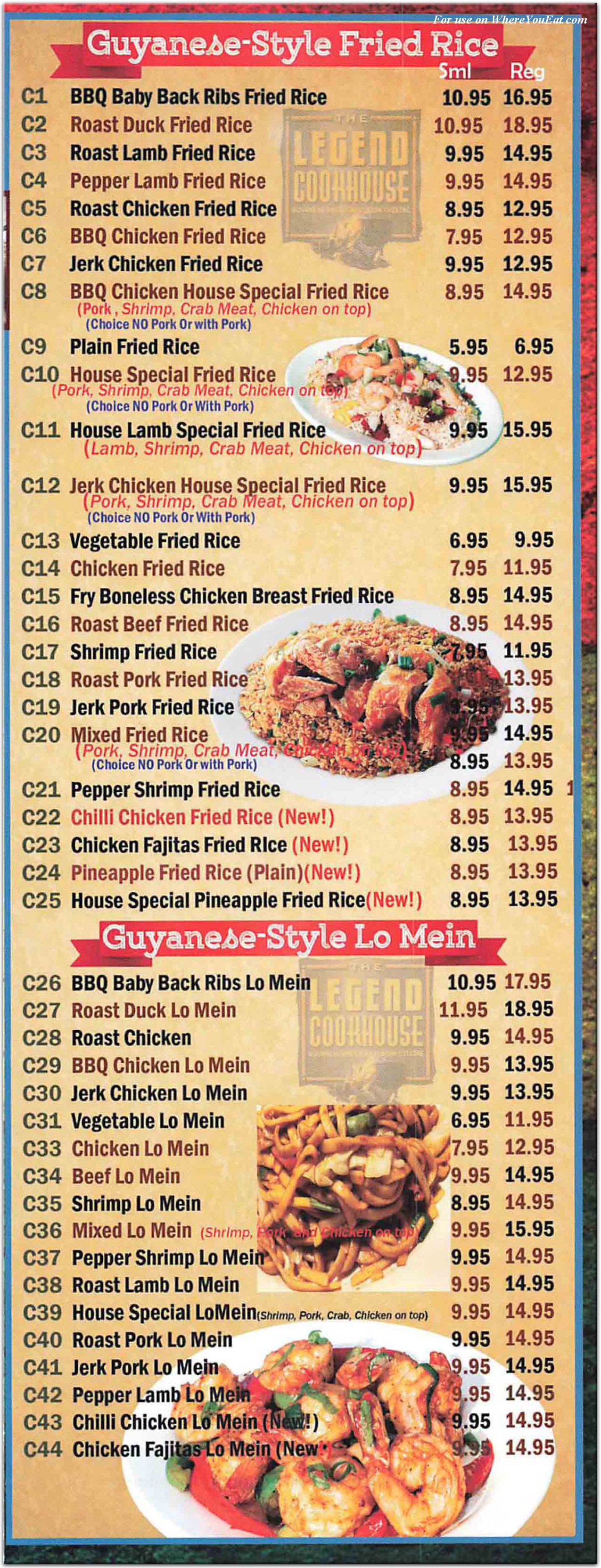 Legend Cookhouse Restaurant in Queens / Menus & Photos