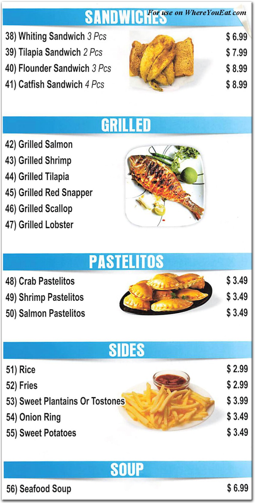 Fish In A Flash Restaurant in The Bronx / Menus & Photos