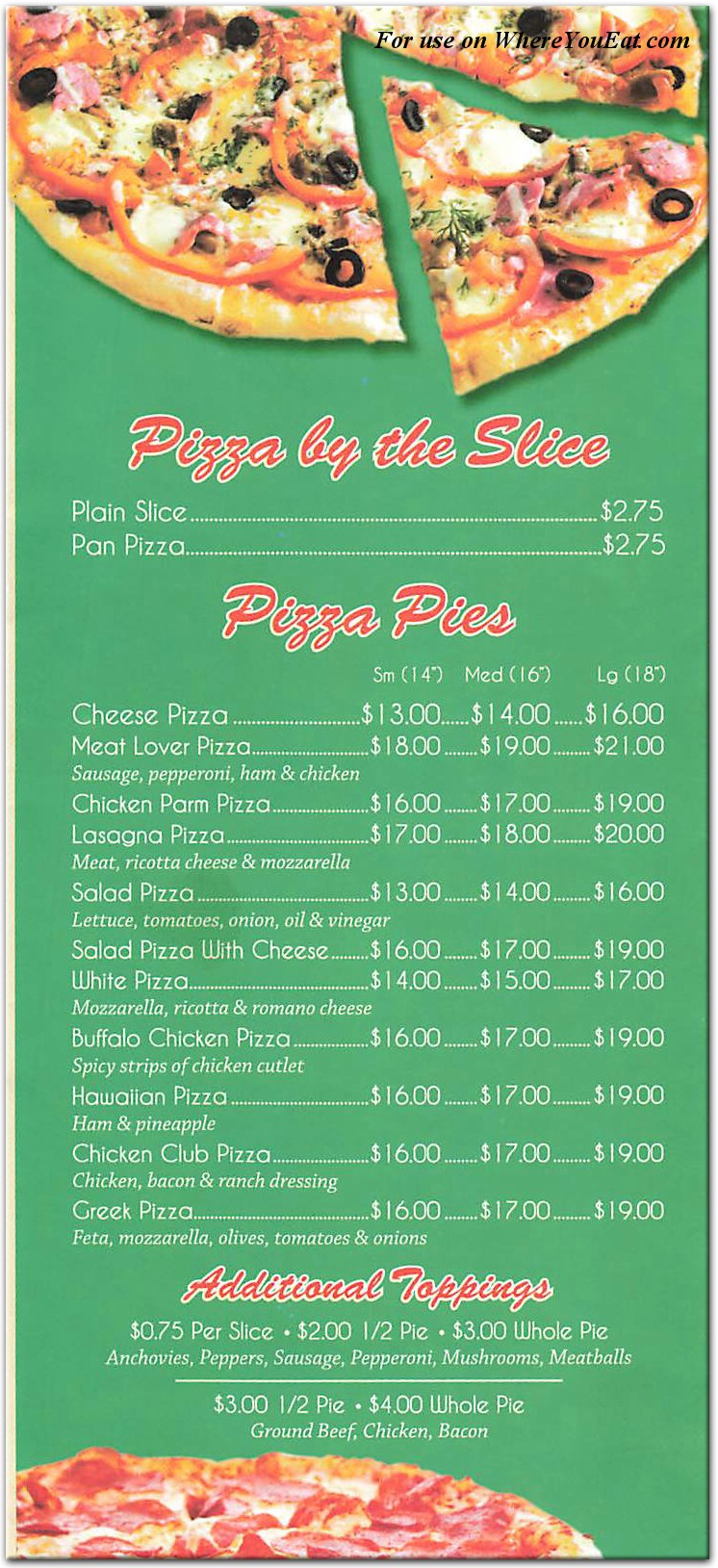 Pizza Place Restaurant in The Bronx / Menus & Photos