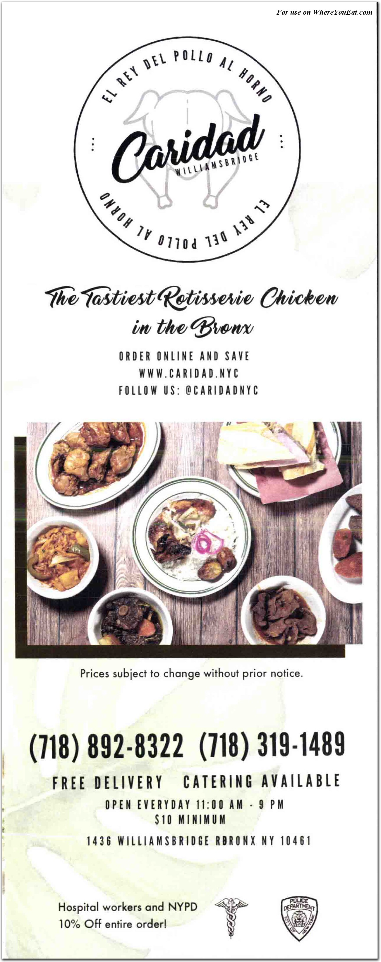 Caridad Williamsbridge Restaurant in The Bronx / Menus & Photos