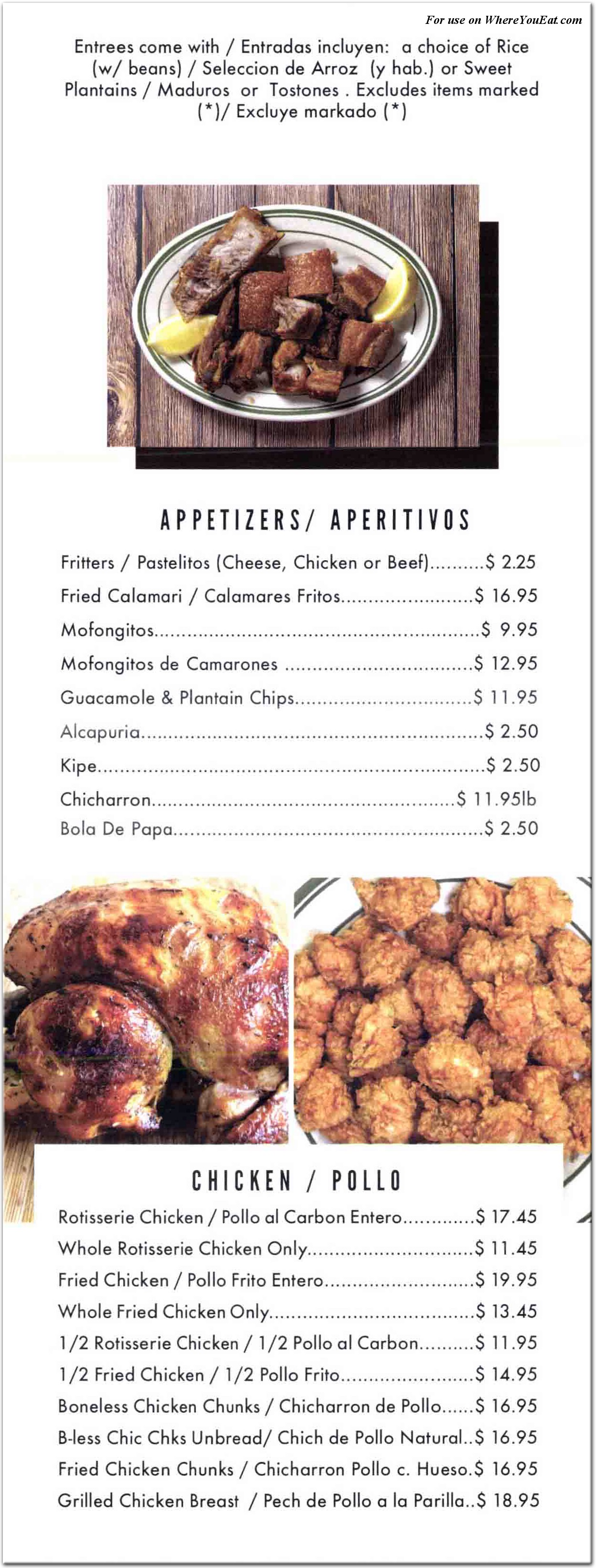 Caridad Williamsbridge Restaurant in The Bronx / Menus & Photos