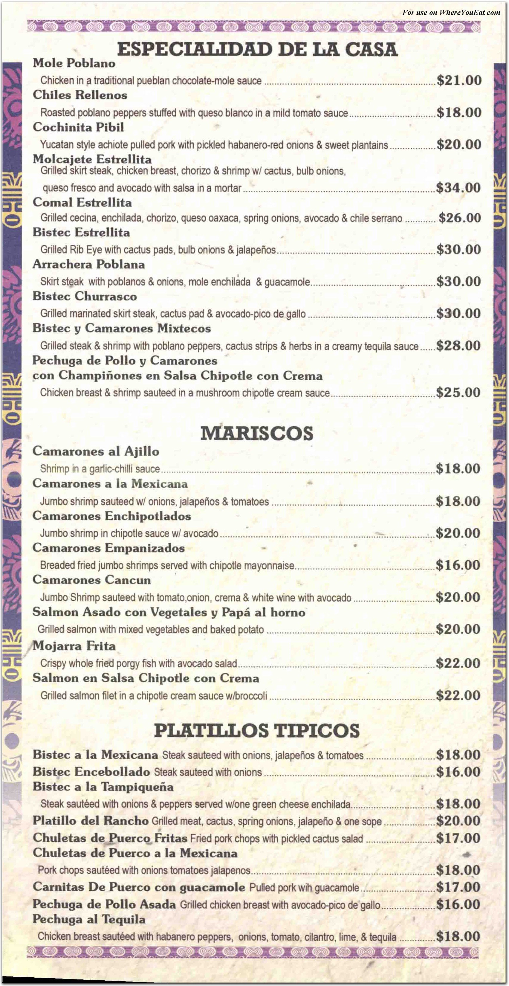 Estrellita Poblana Restaurant In The Bronx Menus Photos