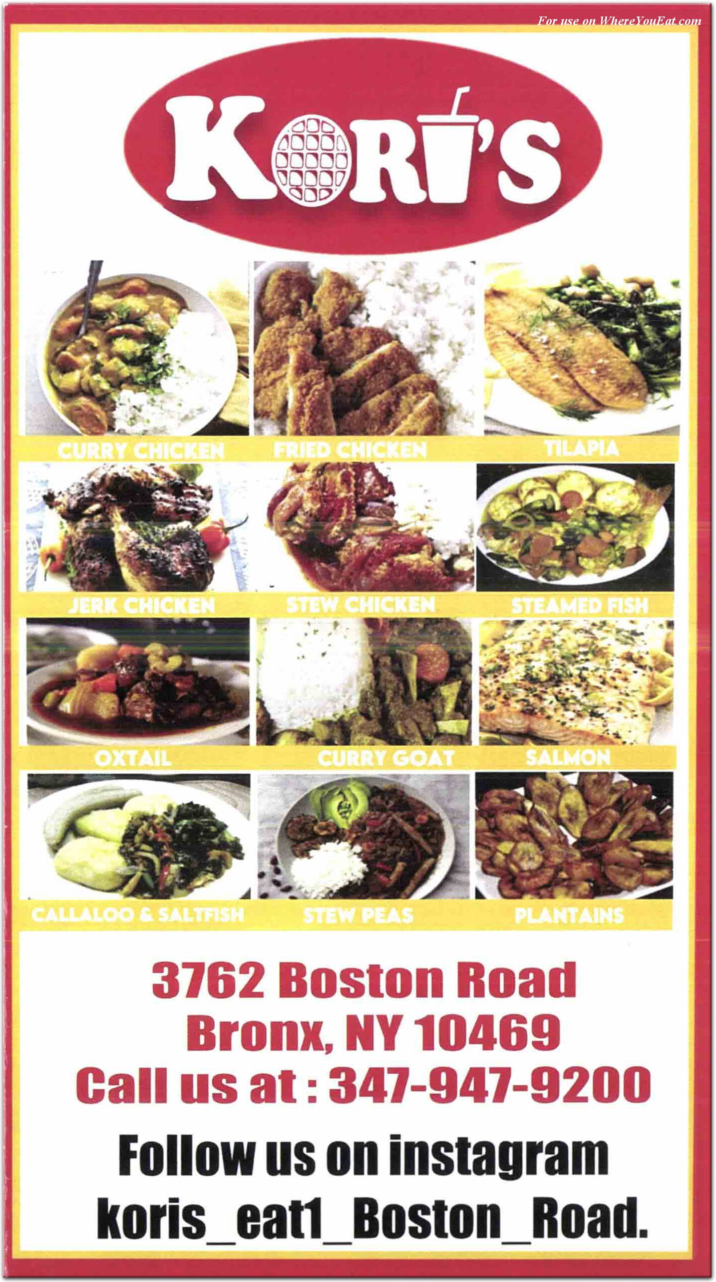 Kori's Restaurant in The Bronx / Menus & Photos