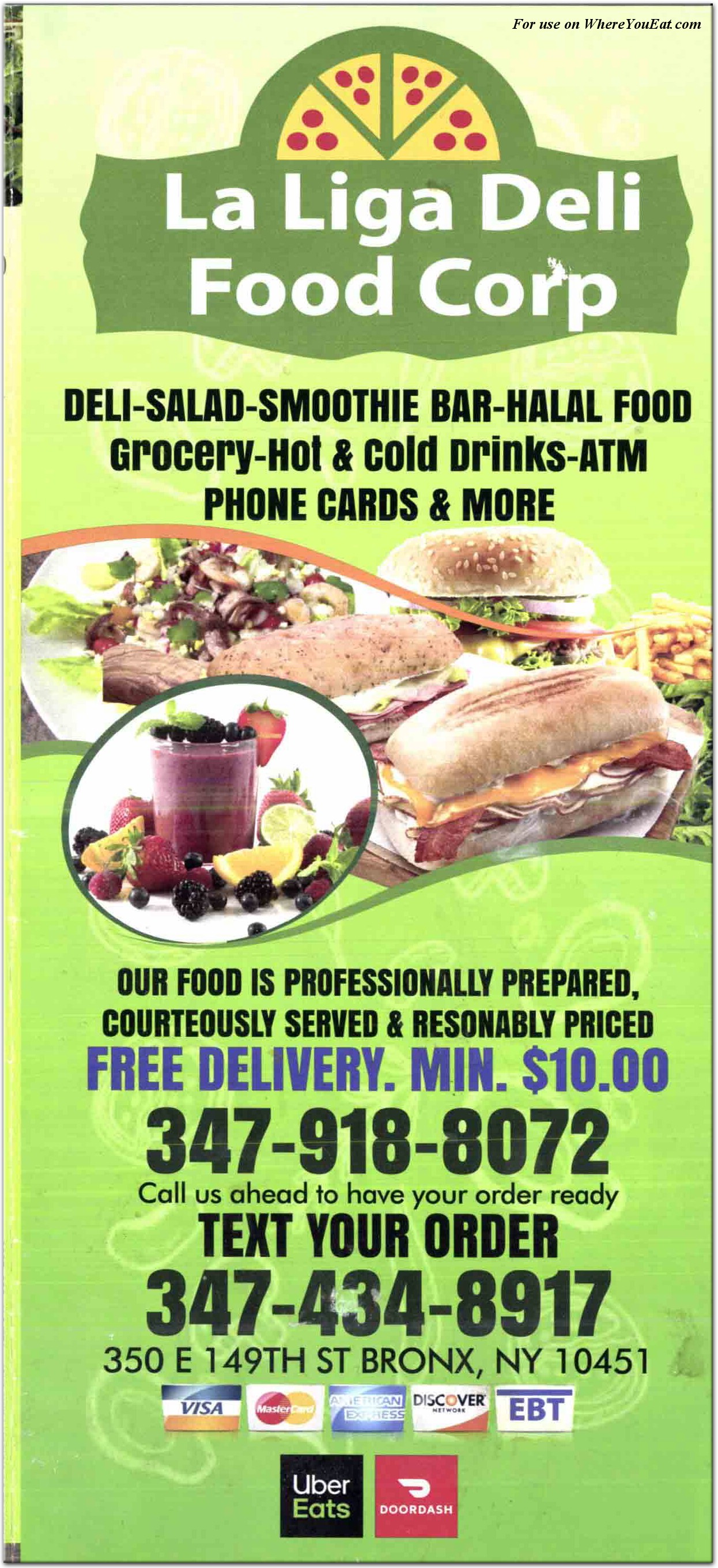 La Liga Deli Food Restaurant in The Bronx / Menus & Photos