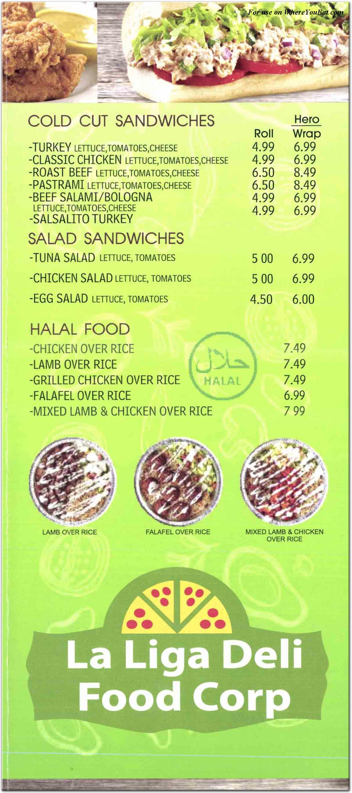 La Liga Deli Food Restaurant in The Bronx / Menus & Photos