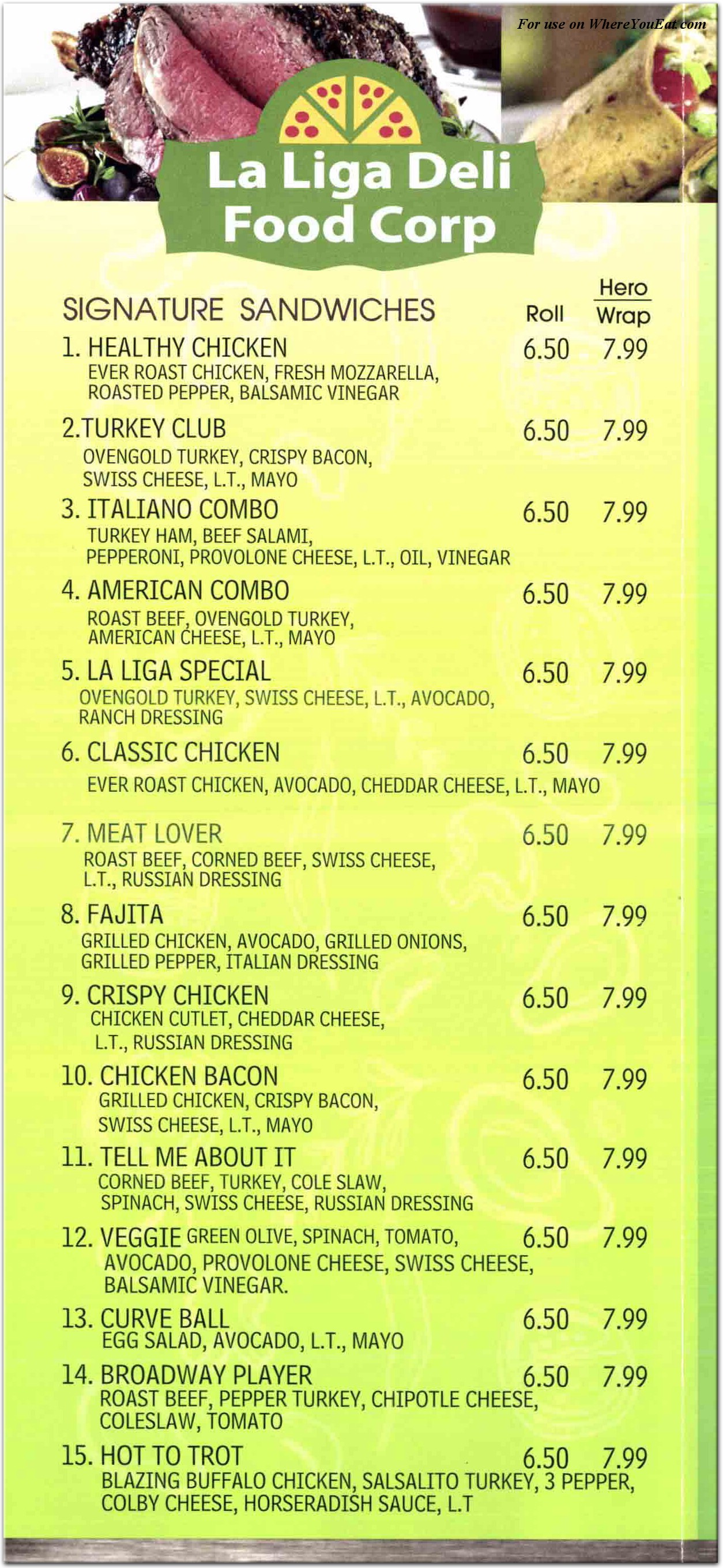 La Liga Deli Food Restaurant in The Bronx / Menus & Photos