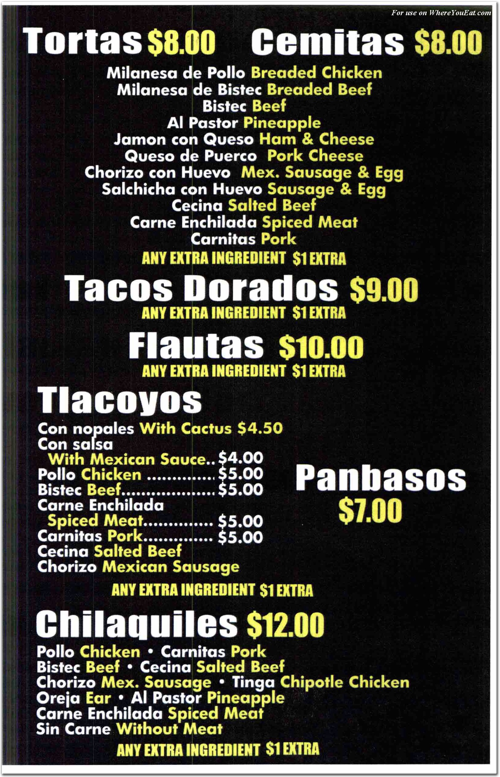 Mexican Fast Food Restaurant in The Bronx / Menus & Photos