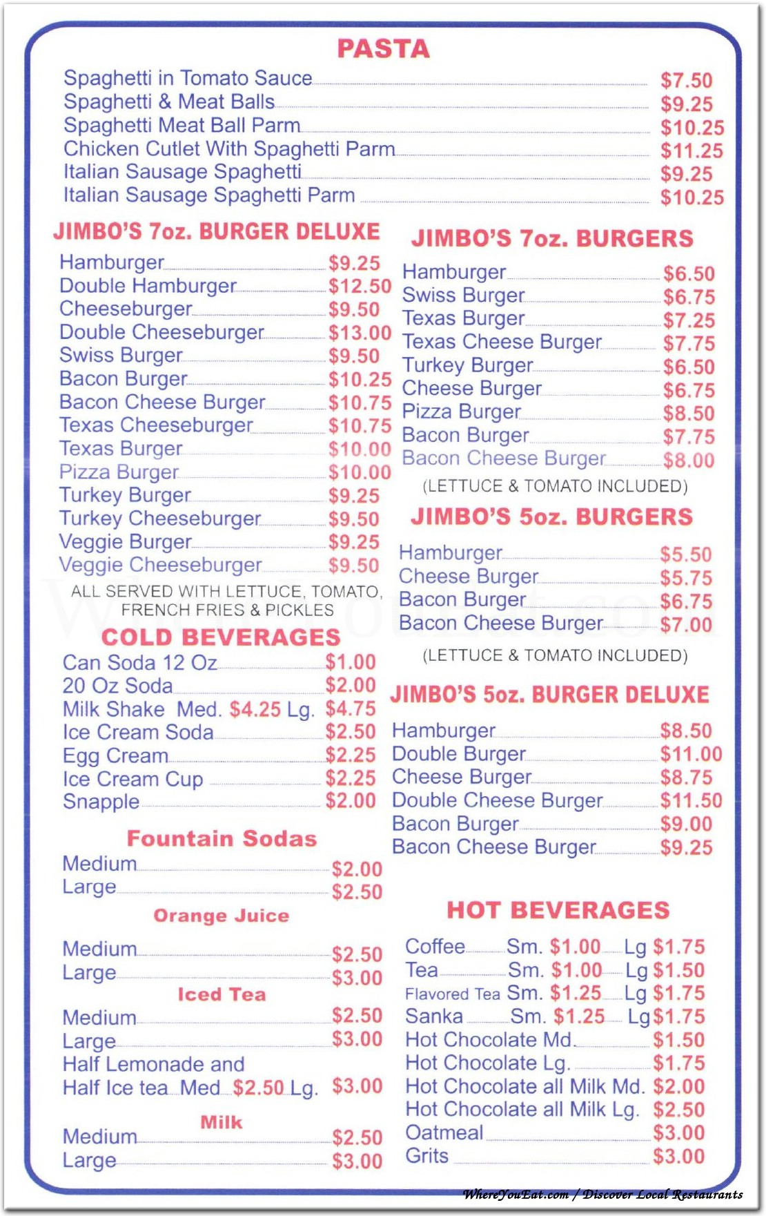 Jimbo's Restaurant in The Bronx / Menus & Photos