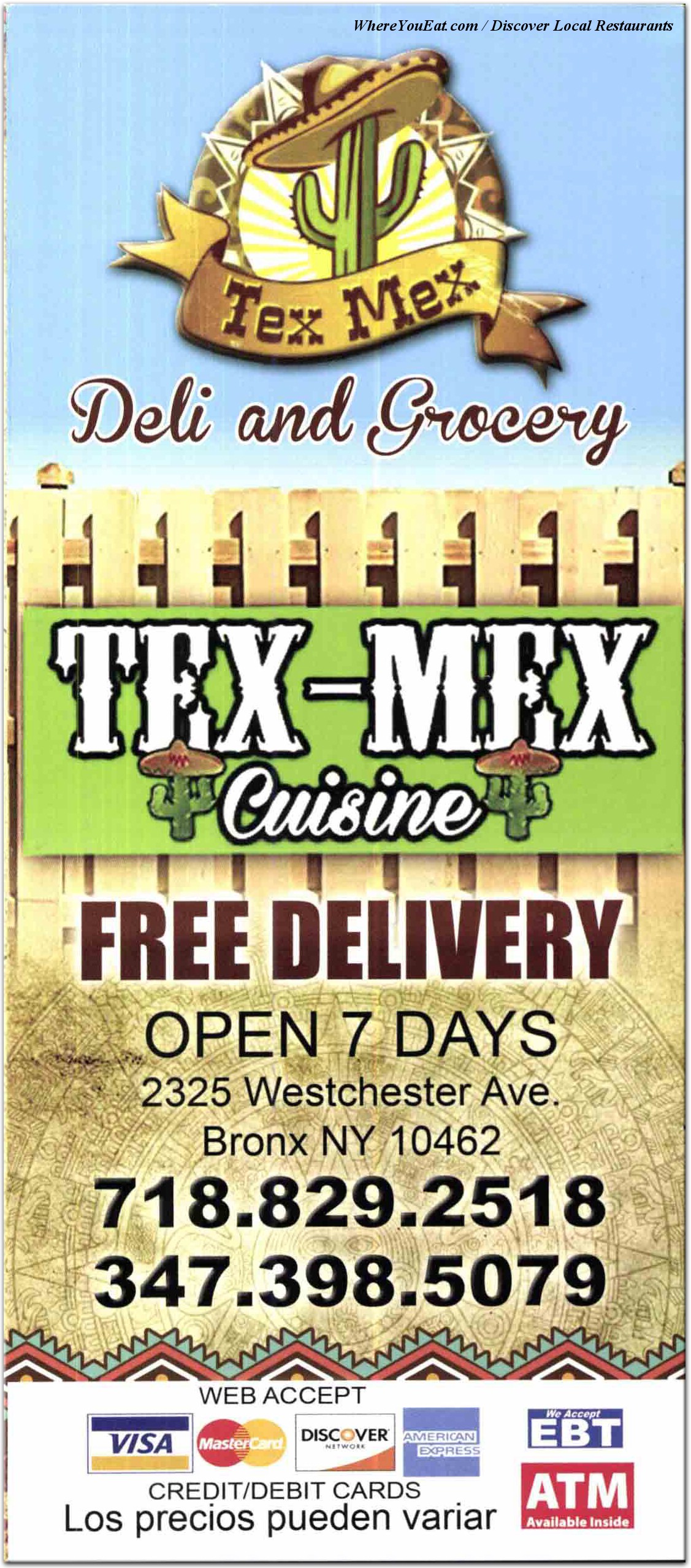 Texmex Restaurant in The Bronx / Menus & Photos