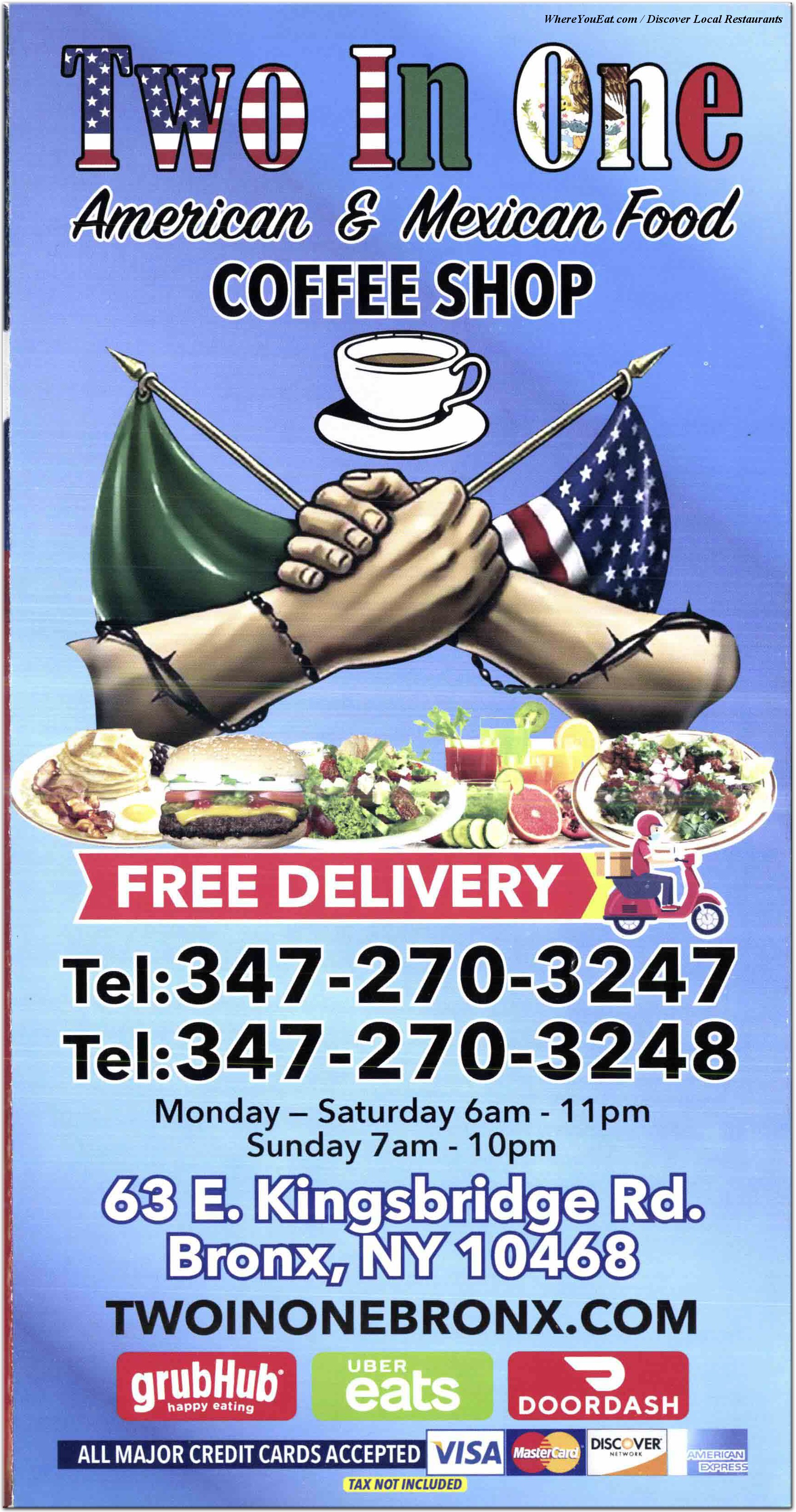 Two In One Restaurant in The Bronx / Menus & Photos