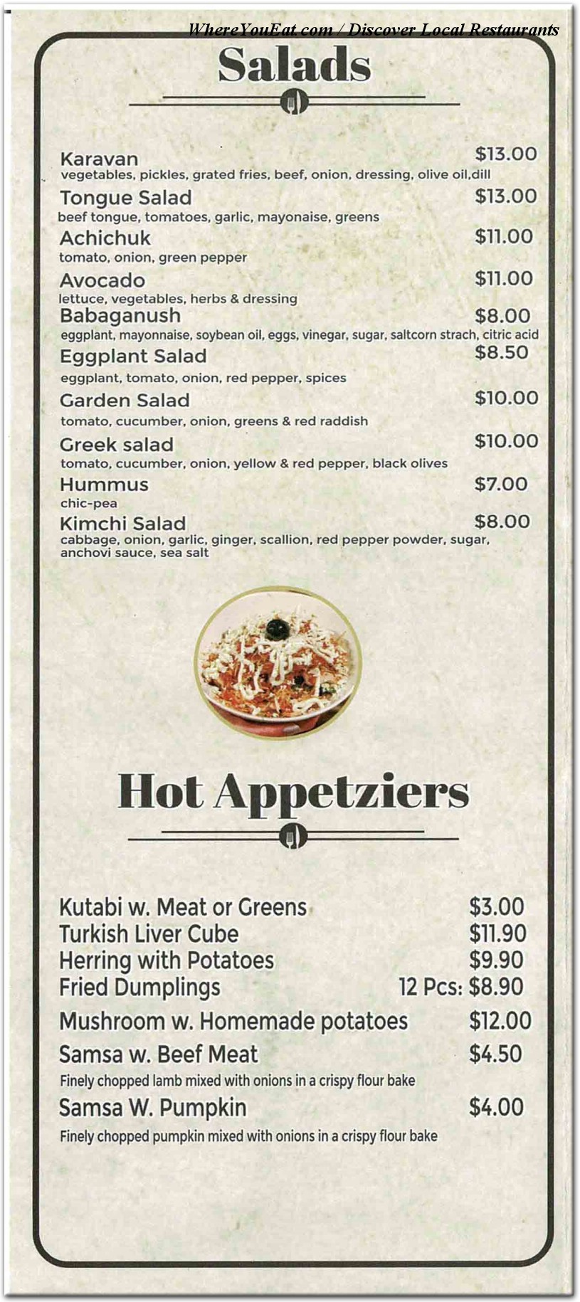 Karavan Restaurant in Brooklyn / Menus & Photos