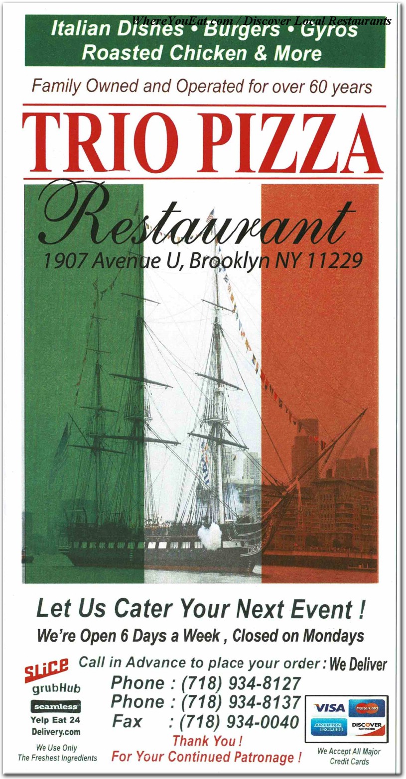 Trio Restaurant in Brooklyn / Menus & Photos