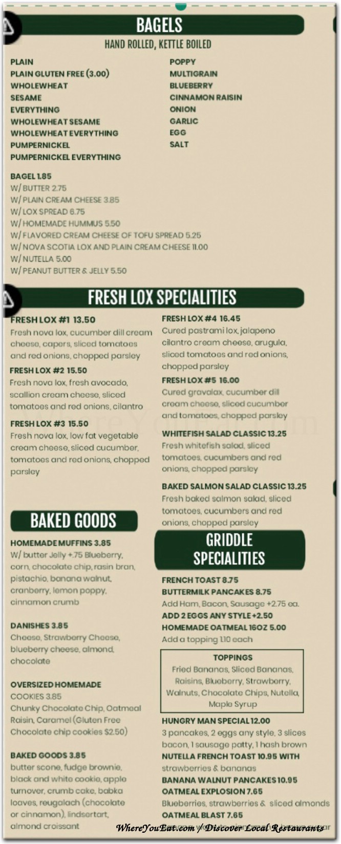 Bagel Pub Restaurant in Brooklyn / Menus & Photos