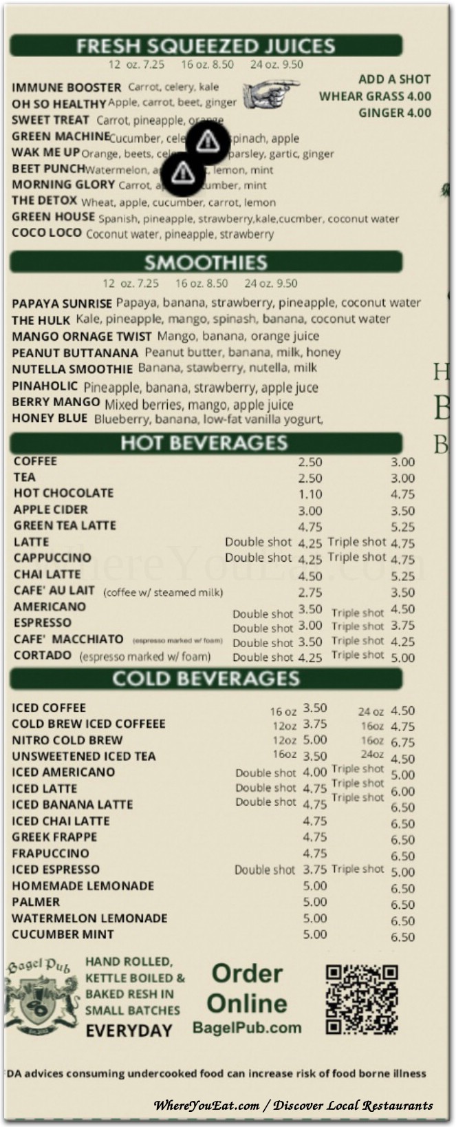 Bagel Pub Restaurant in Brooklyn / Menus & Photos