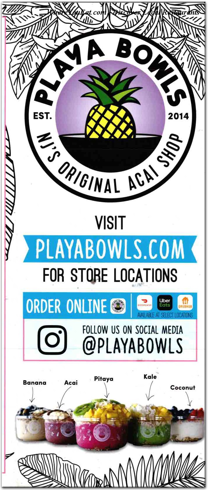 Playa Bowls Restaurant in Brooklyn / Menus & Photos