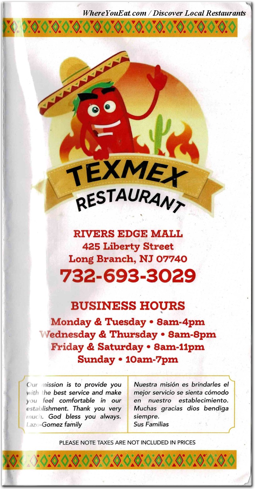 Texmex Restaurant Restaurant in Jersey Shore / Menus & Photos