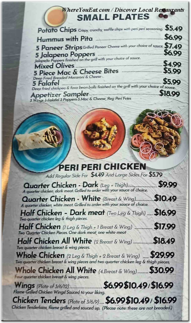 Tribos Peri Peri Restaurant in New Jersey / Menus & Photos