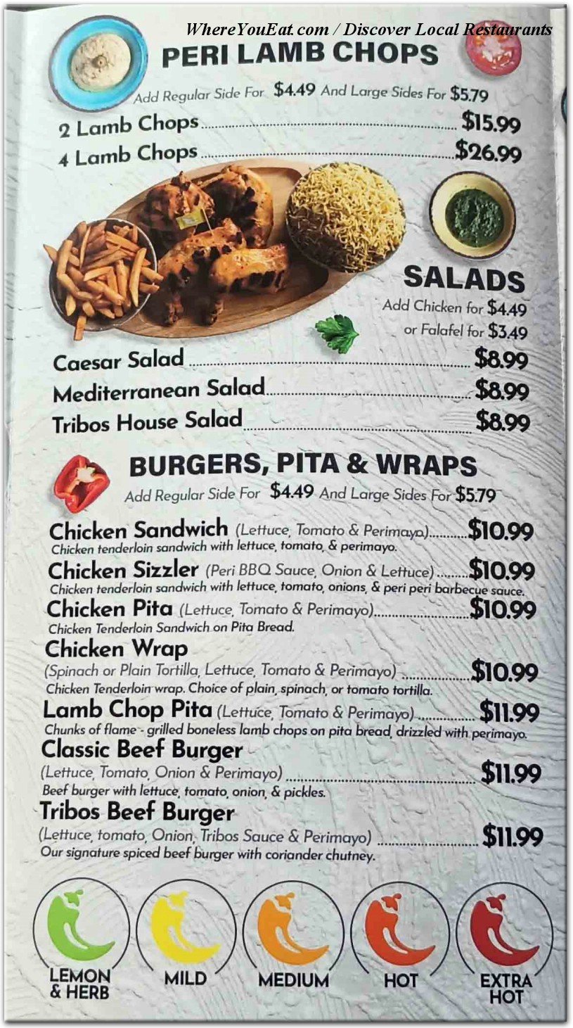 Tribos Peri Peri Restaurant in New Jersey / Menus & Photos