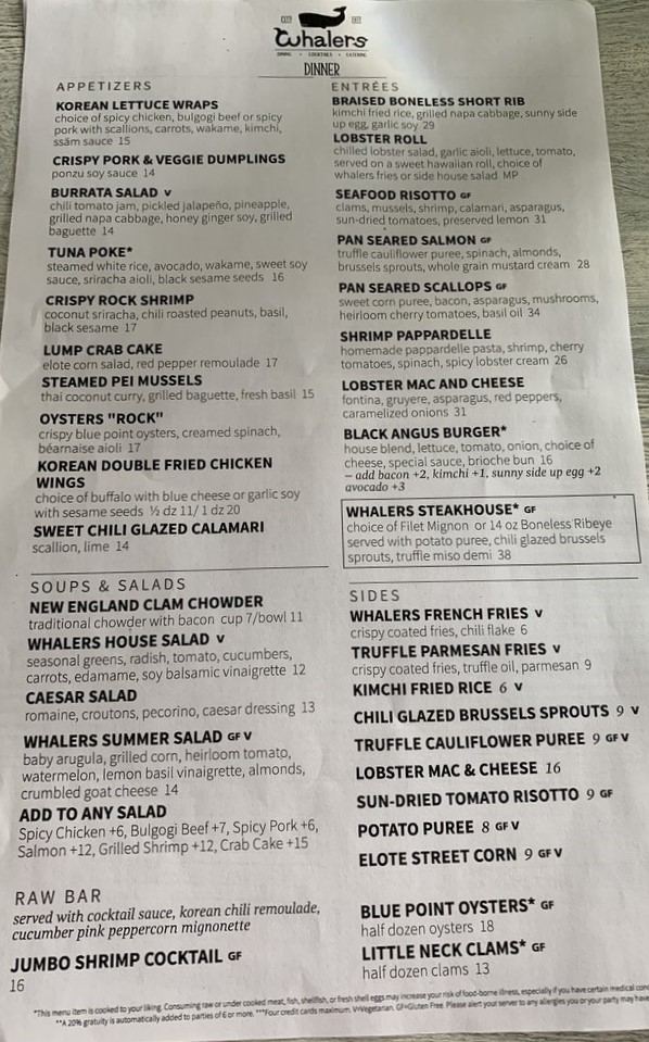 Whalers Restaurant in Other / Menus & Photos