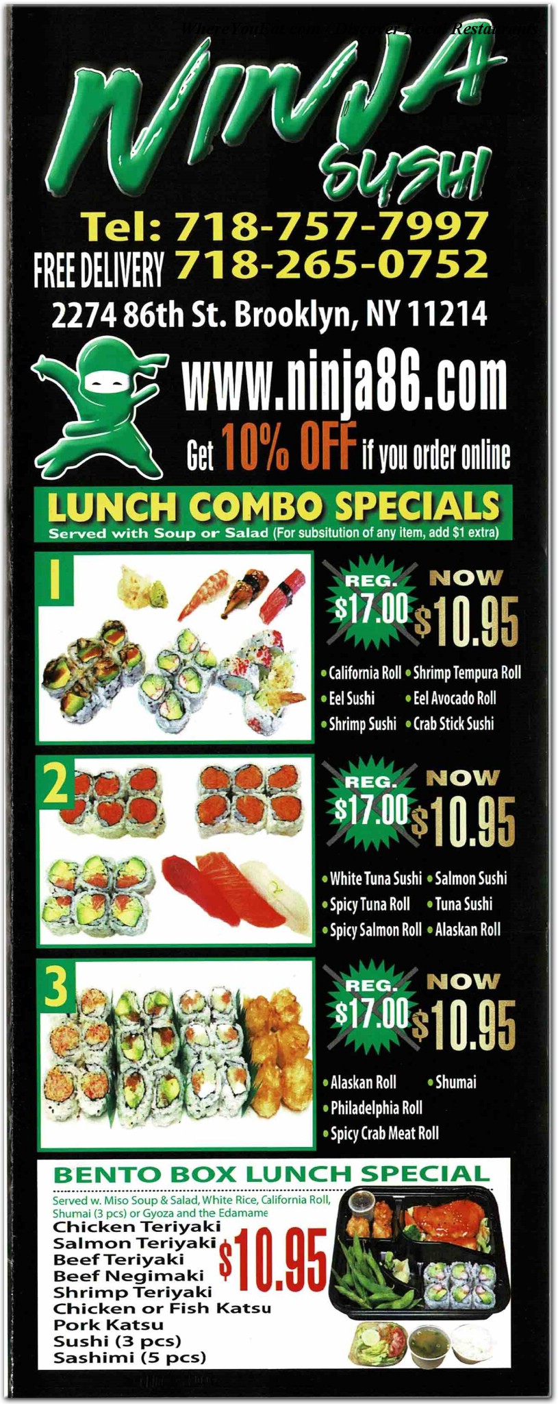 Ninja Sushi Restaurant in Brooklyn / Menus & Photos