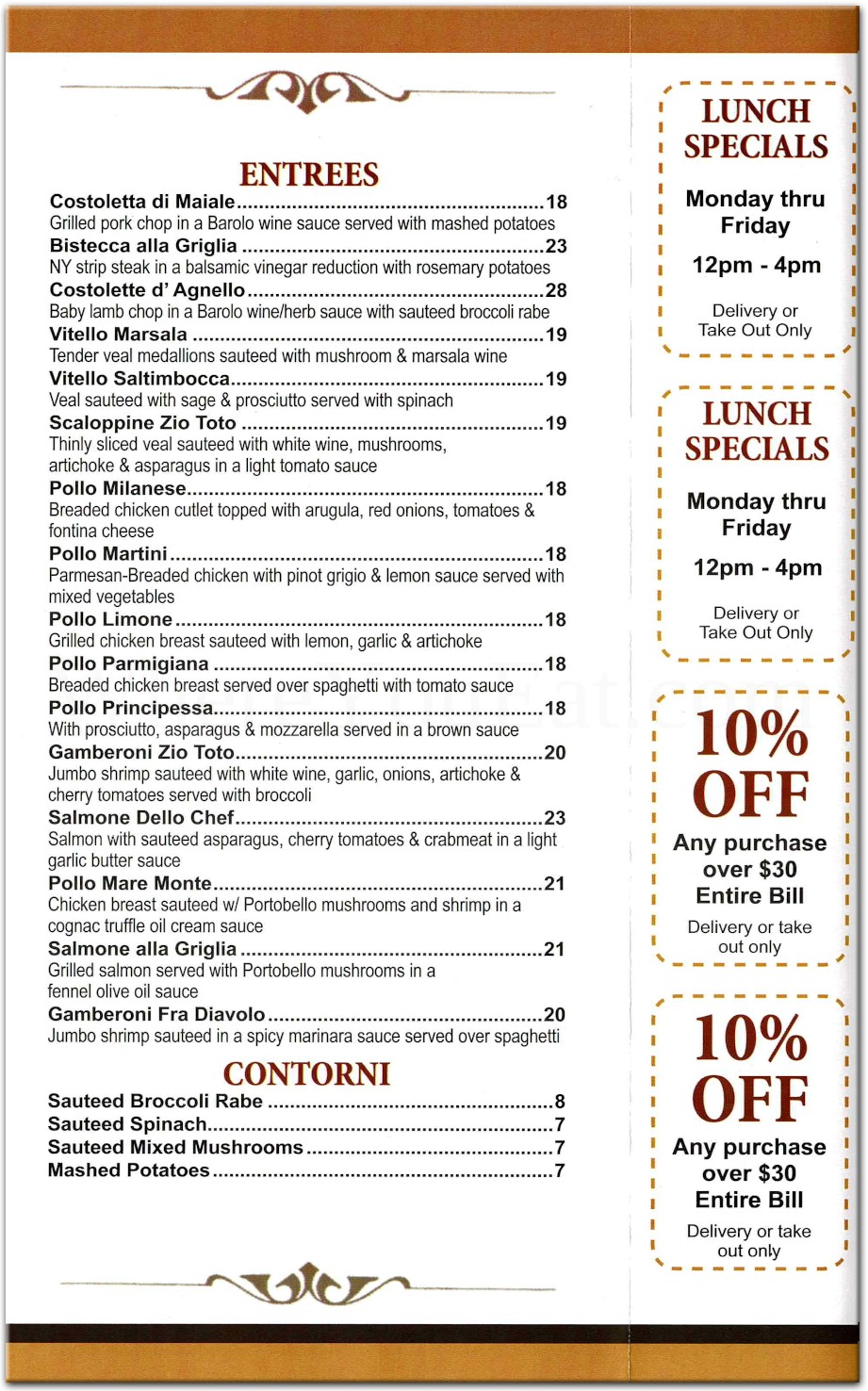 ZIO TOTO Restaurant in Brooklyn / Official Menus & Photos