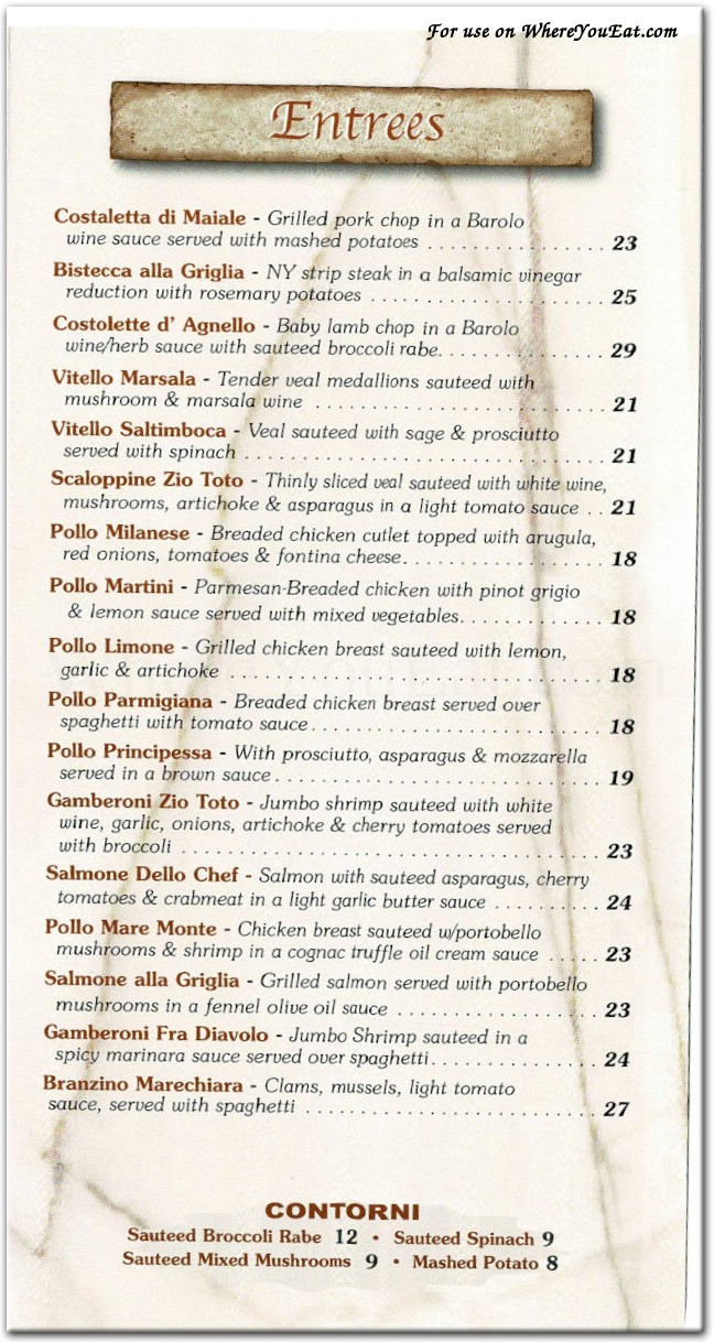 ZIO TOTO Restaurant in Brooklyn / Official Menus & Photos