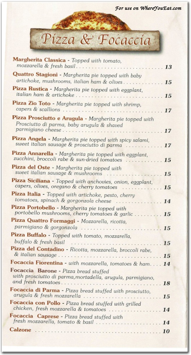 ZIO TOTO Restaurant in Brooklyn / Official Menus & Photos