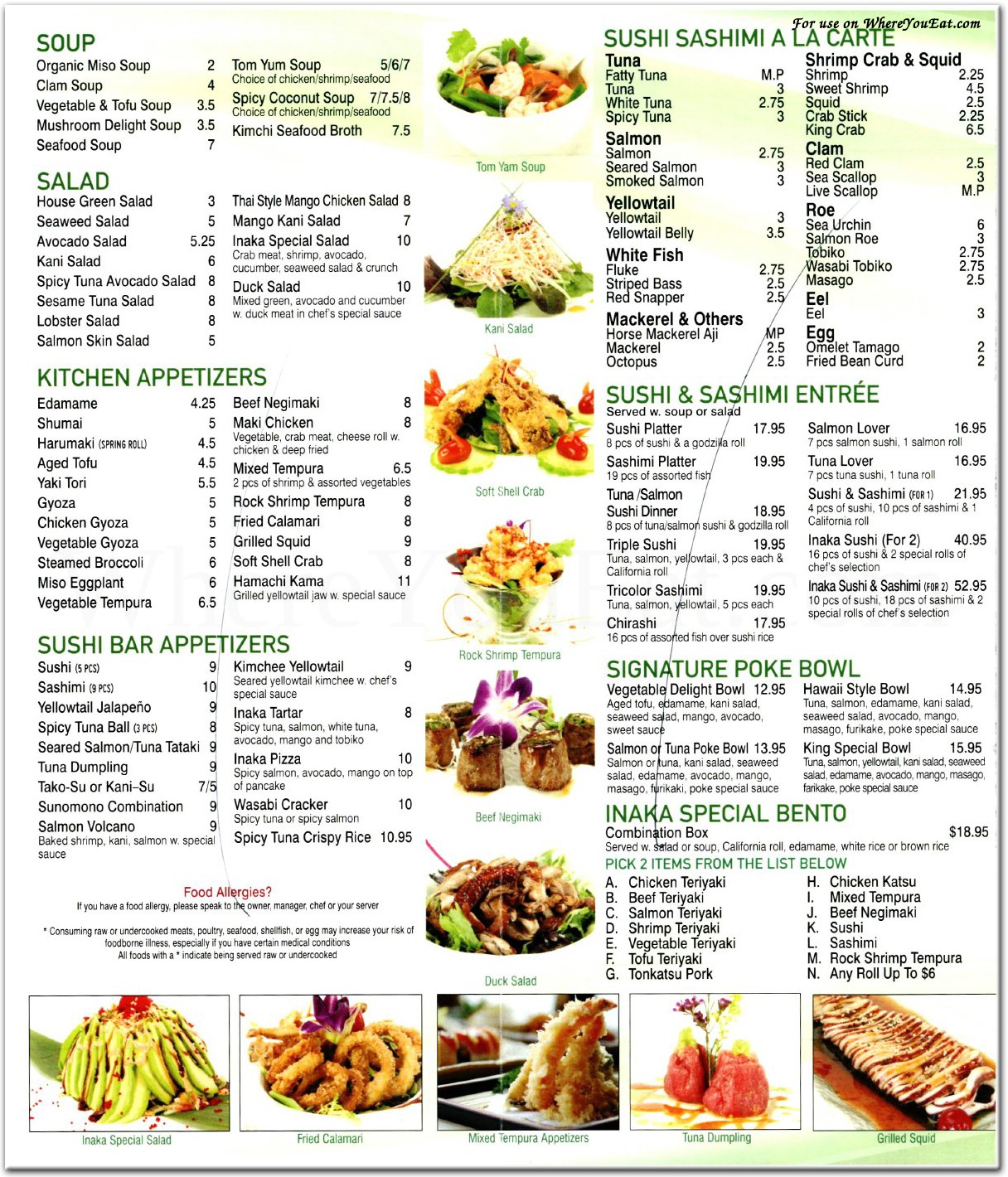 Inaka Sushi Restaurant in Brooklyn / Official Menus & Photos