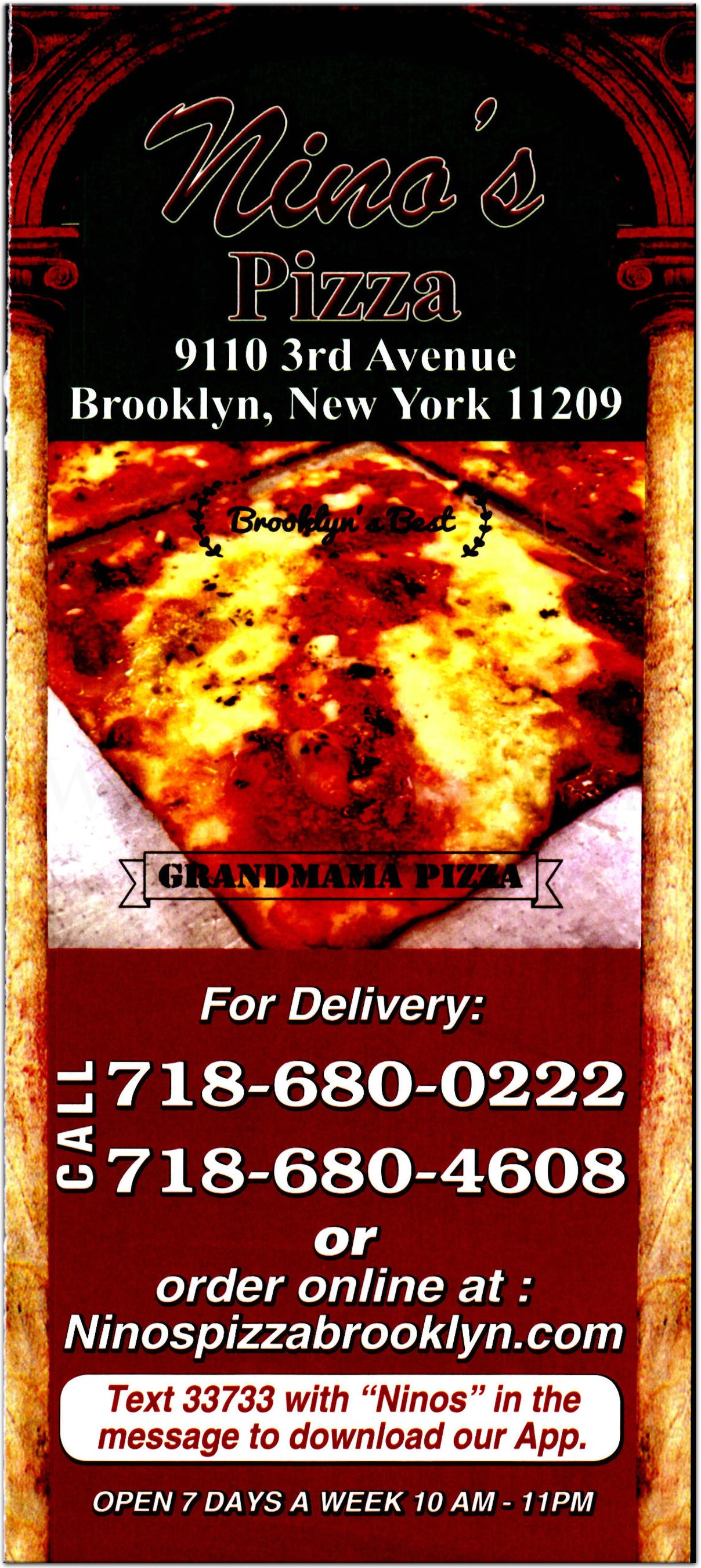 Nino's Pizza Restaurant in Brooklyn / Official Menus & Photos