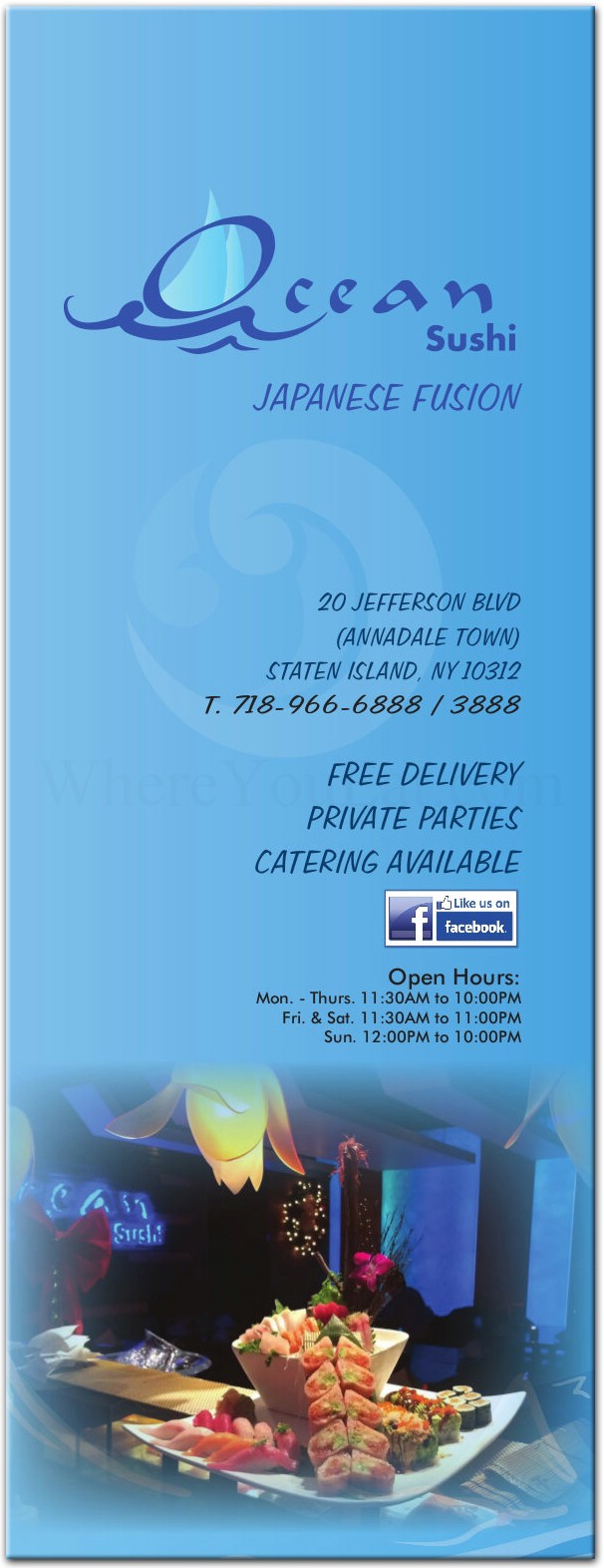 Ocean Sushi Restaurant in Staten Island / Menus & Photos