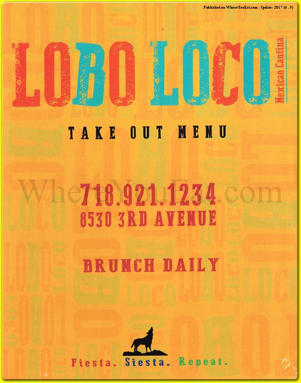 Lobo Loco Restaurant in Brooklyn / Official Menus & Photos
