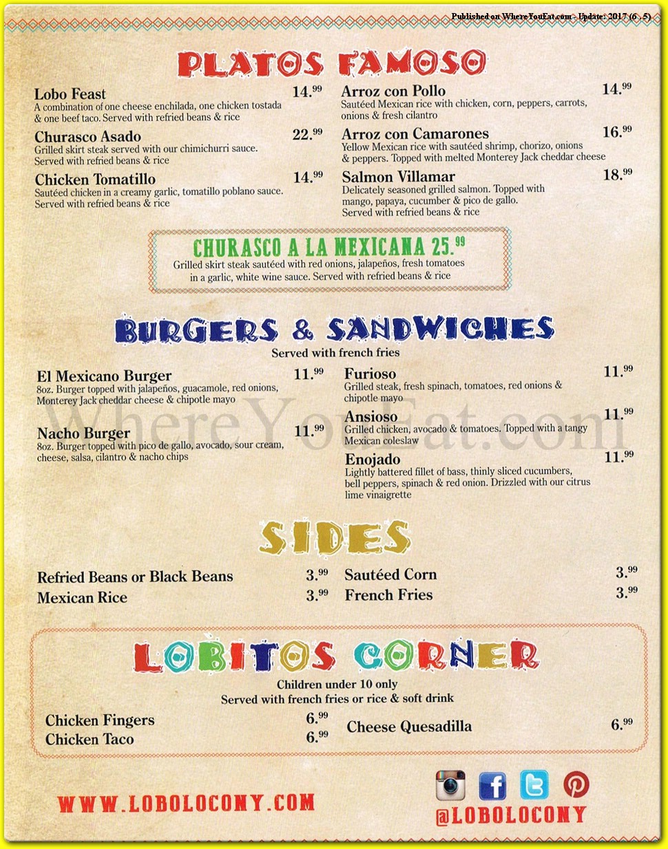 Lobo Loco Restaurant in Brooklyn / Official Menus & Photos