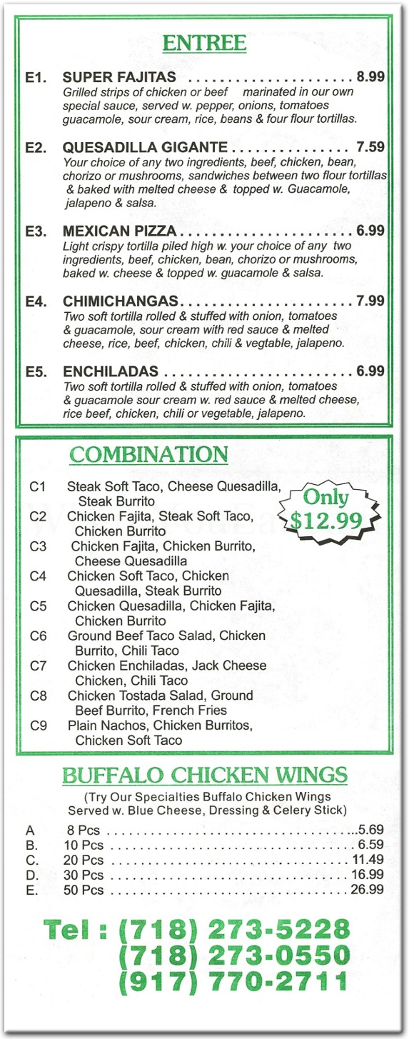 Yummy Taco House Restaurant in Staten Island / Official Menus & Photos