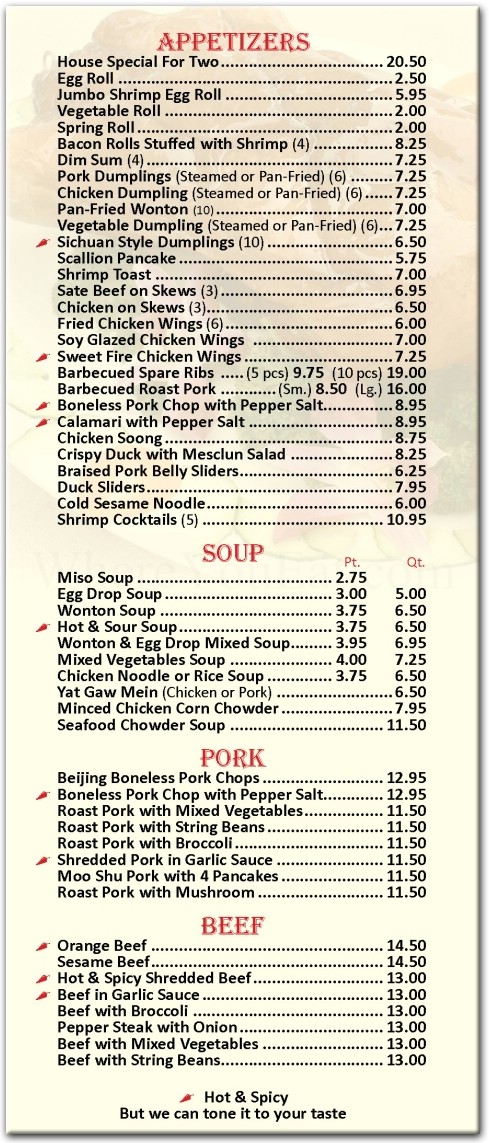 Jac Mao Restaurant in Staten Island / Official Menus & Photos