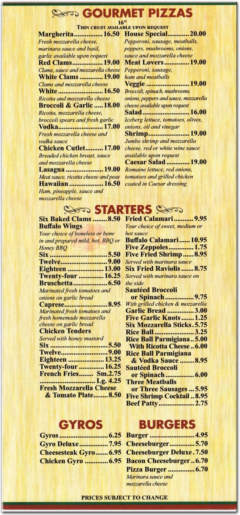Pizza Mia Restaurant in Staten Island / Official Menus & Photos