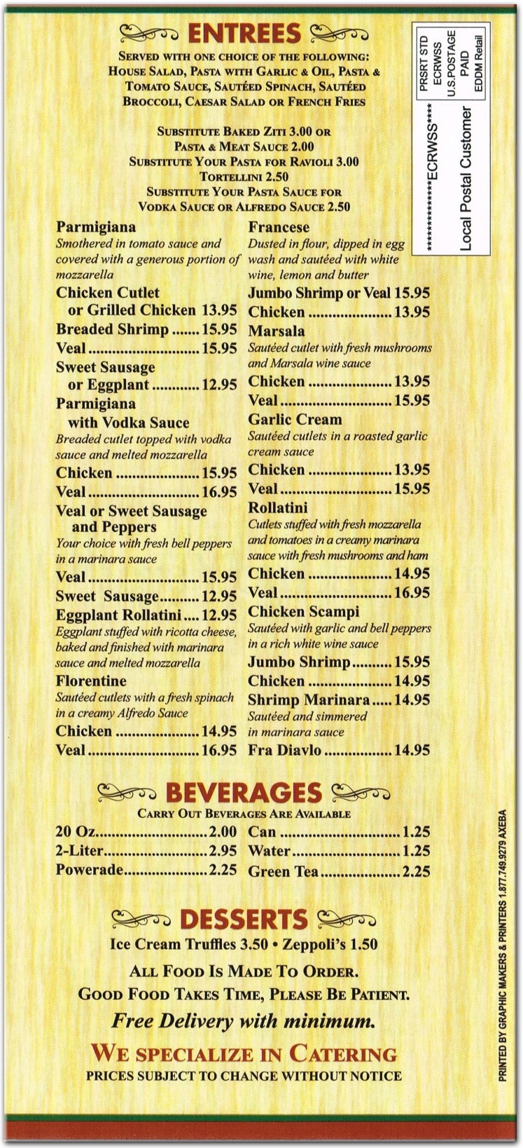Pizza Mia Restaurant in Staten Island / Official Menus & Photos