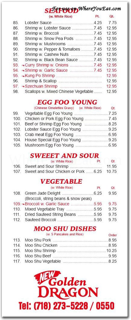 New Golden Dragon Restaurant in Staten Island / Official Menus & Photos