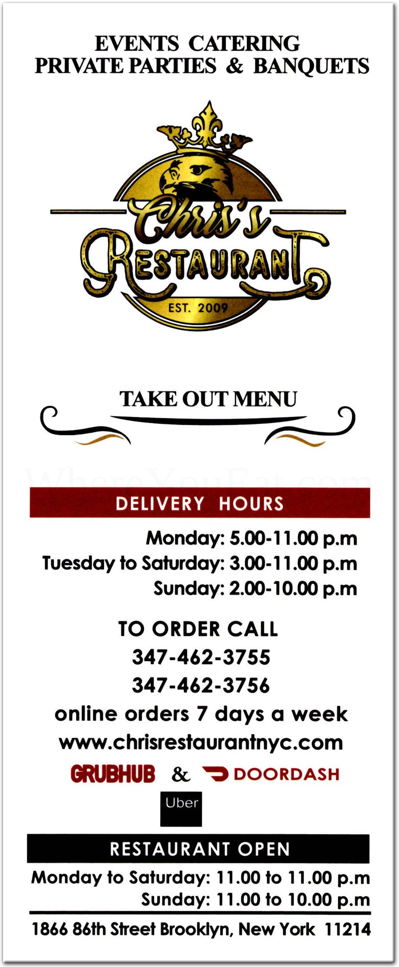 Chris's Restaurant Restaurant in Brooklyn / Menus & Photos